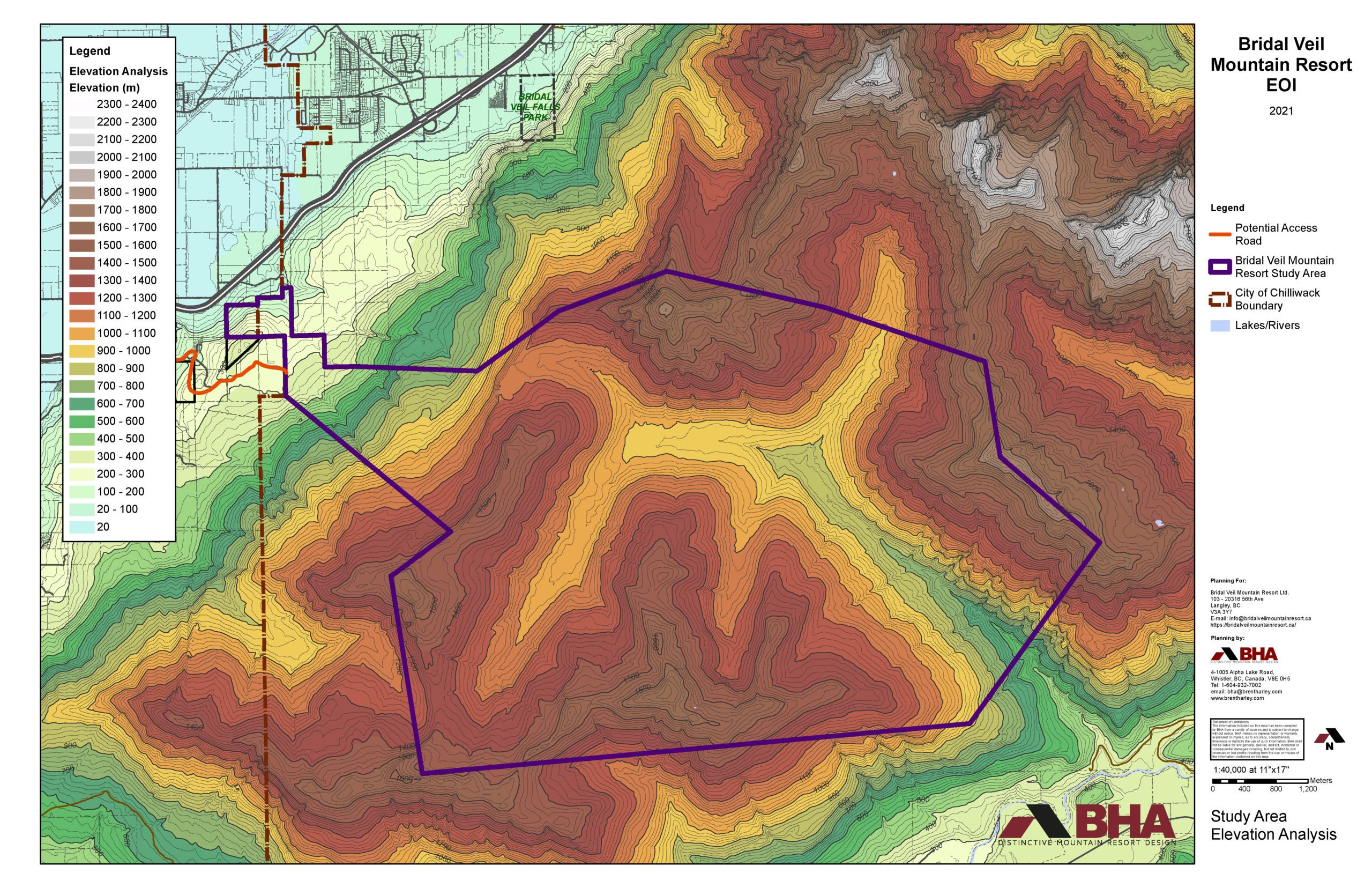 Aspect Analysis - Bridal Veil Mountain Resort skiing and recreation